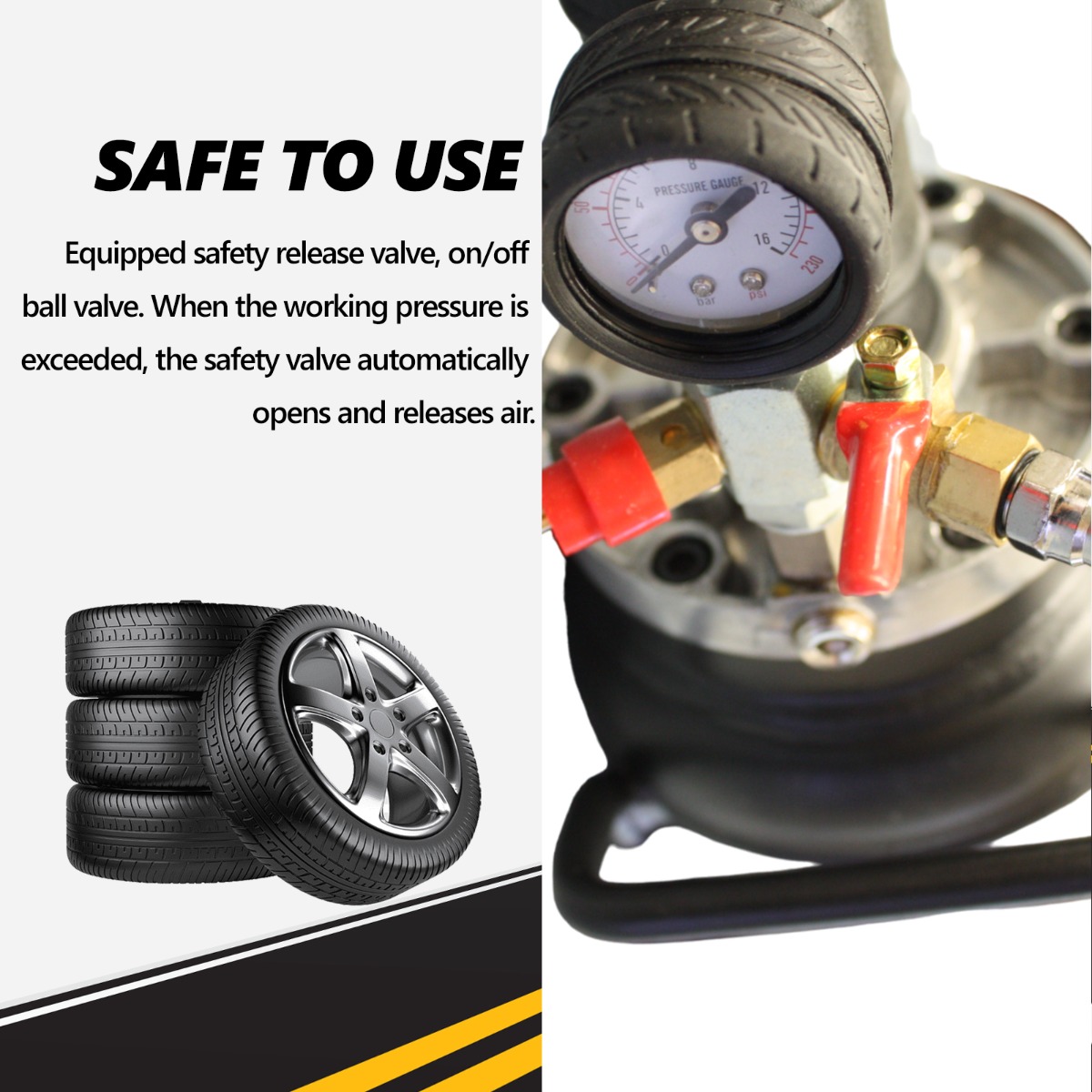 12 Litre Tyre Inflator Pro-Max Series Portable Air Tank Bead Seater ...