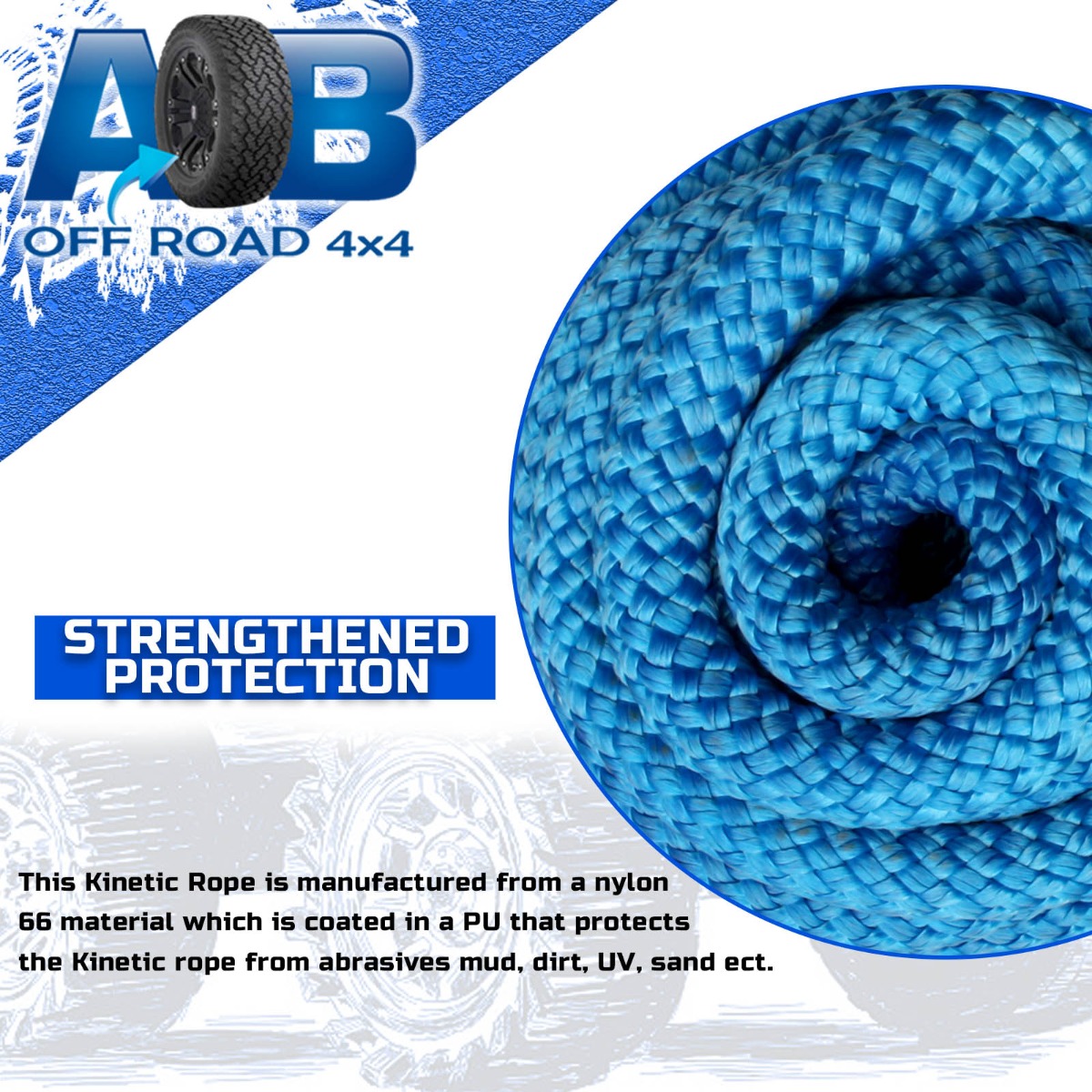 Kinetic Rope 22mm x 6m 22000lbs 11T Blue - AIR ON BOARD (AOB)